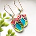 Colourful Stained Glass Inspired Earrings, Vitrage Earrings, Mosaic ...