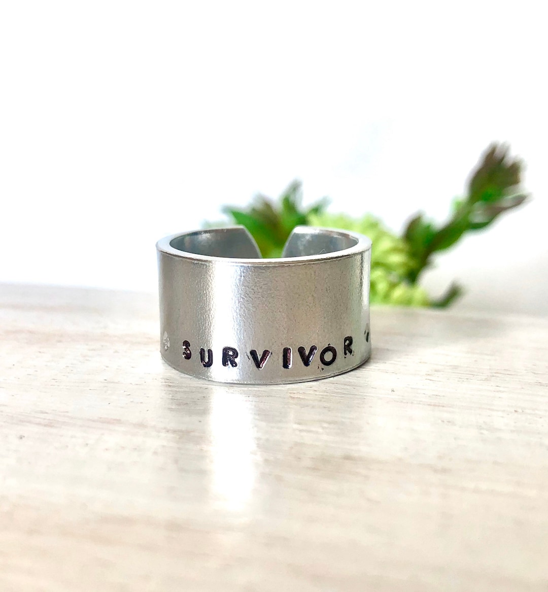 SURVIVOR Ring Survivor Jewelry Cancer Survivor Hand Stamped - Etsy