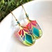 Colourful Stained Glass Inspired Earrings, Vitrage Earrings, Mosaic ...