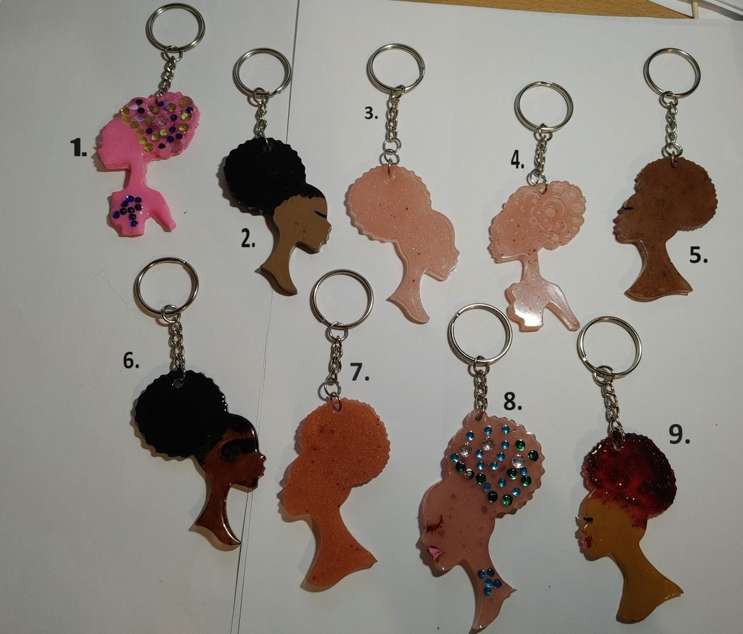 Afro American Women Keychains - Etsy