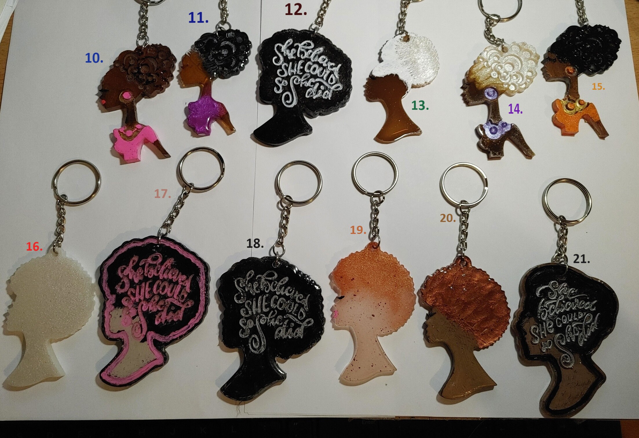 Afro American Women Keychains - Etsy