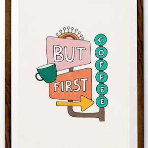 But First Coffee Print. Digital Download. Retro Coffee Print, Retro ...