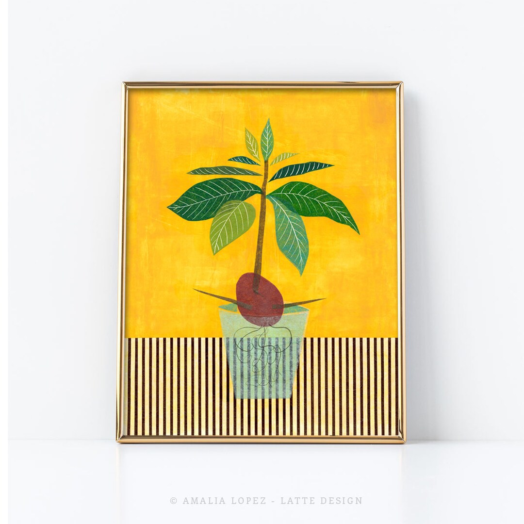 Avocado Plant Collage Print. Digital Download. Avocado Print, Plant ...
