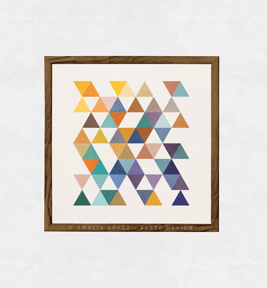 Triangles 2. Digital Download. Retro Wall Art Geometric Art Print Mid ...