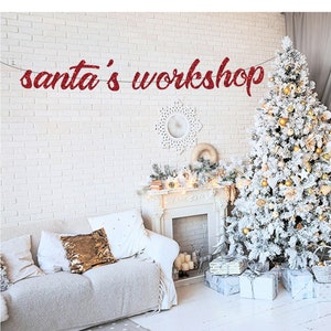 Santa's Workshop Banner Santa's Workshop Christmas | Etsy