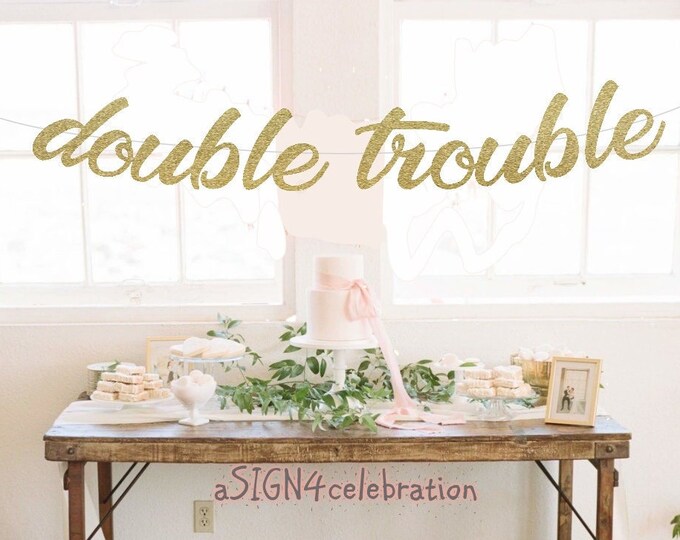 Double Trouble, Double Trouble Baby Shower, Twin Baby Shower, Oh Babies ...