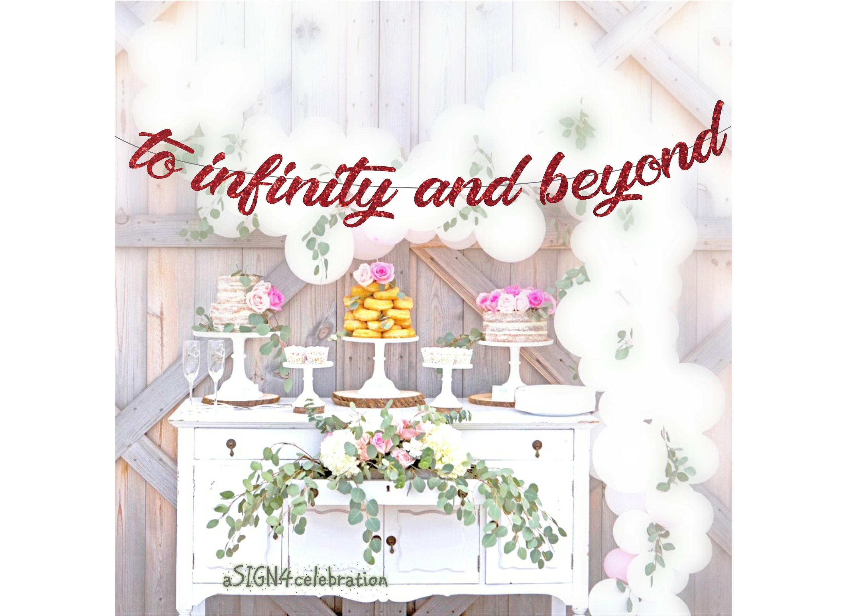 To infinity and beyond infinity banner anniversary banner | Etsy