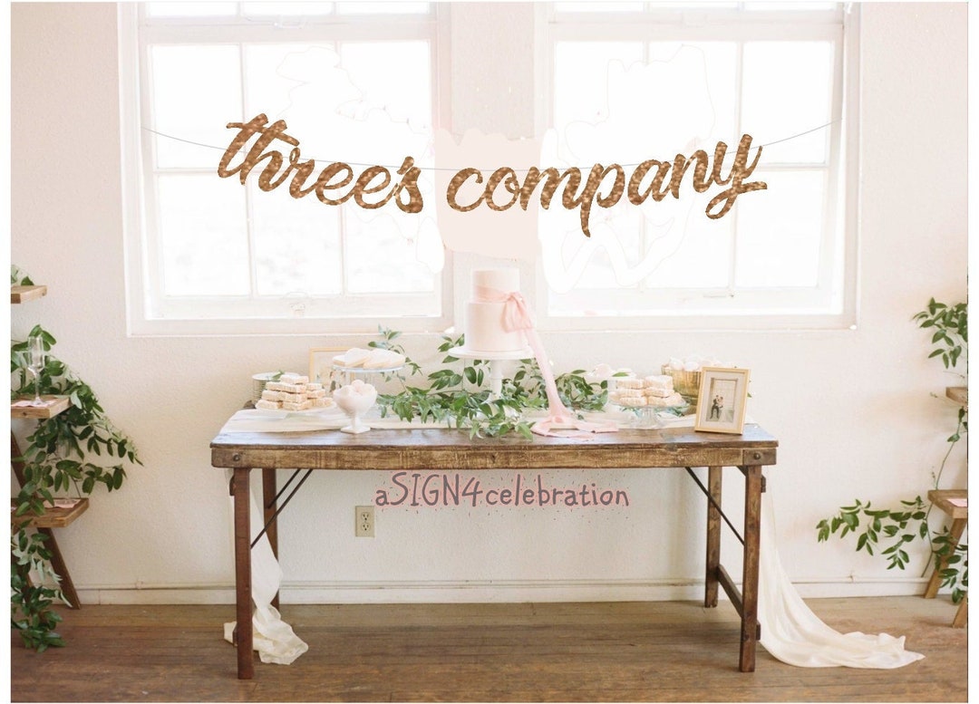 Three's Company Banner, Triplet Baby Shower, Baby Shower Banner, Baby ...
