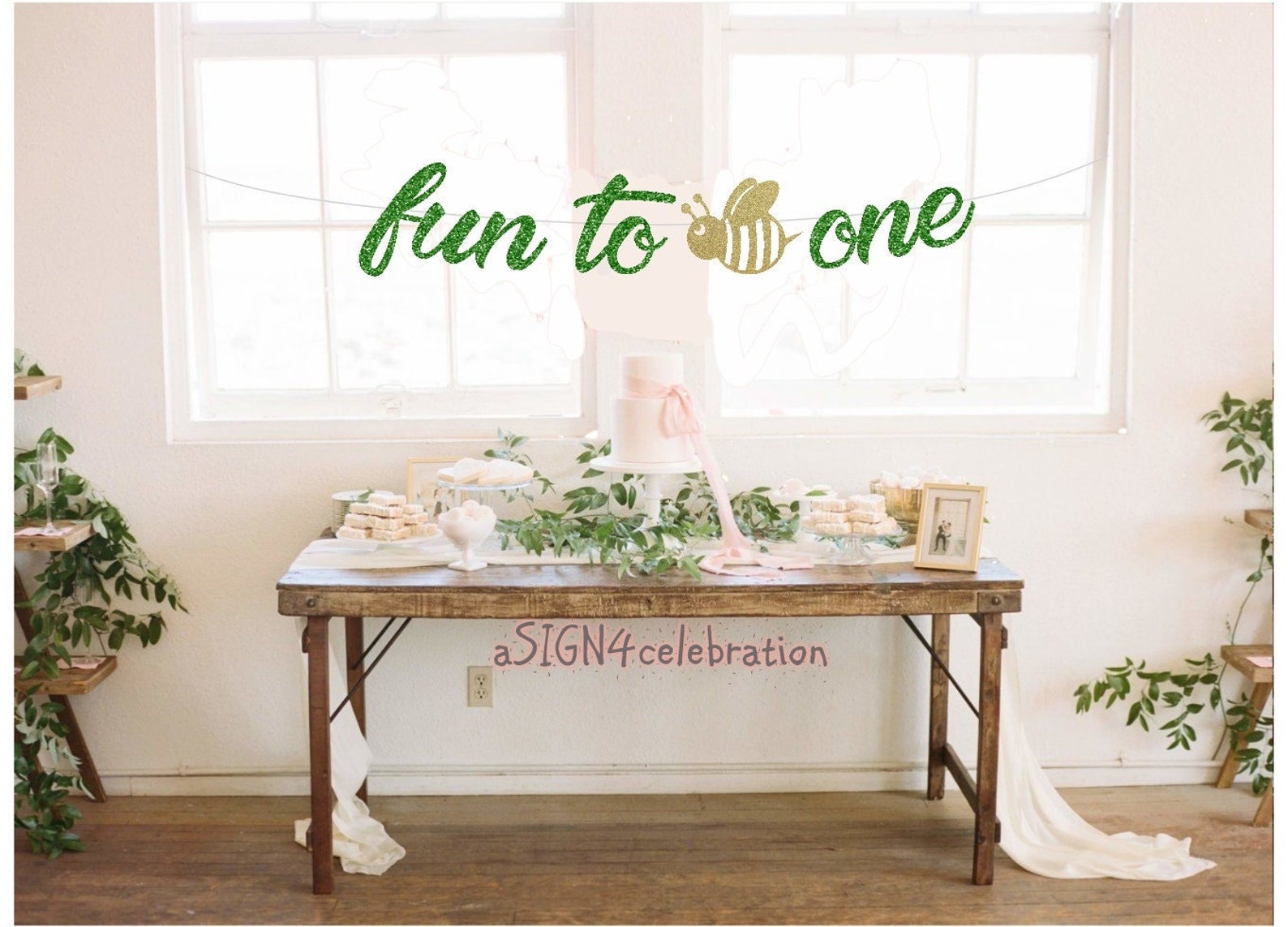 Fun to Bee One, Fun to Be One, One Year Old Banner, First Birthday ...