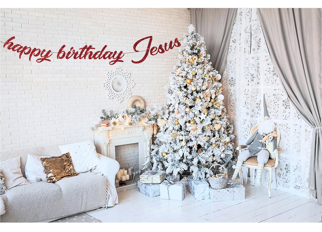 Happy Birthday Jesus, Jesus Banner, Christian Christmas Banner ...