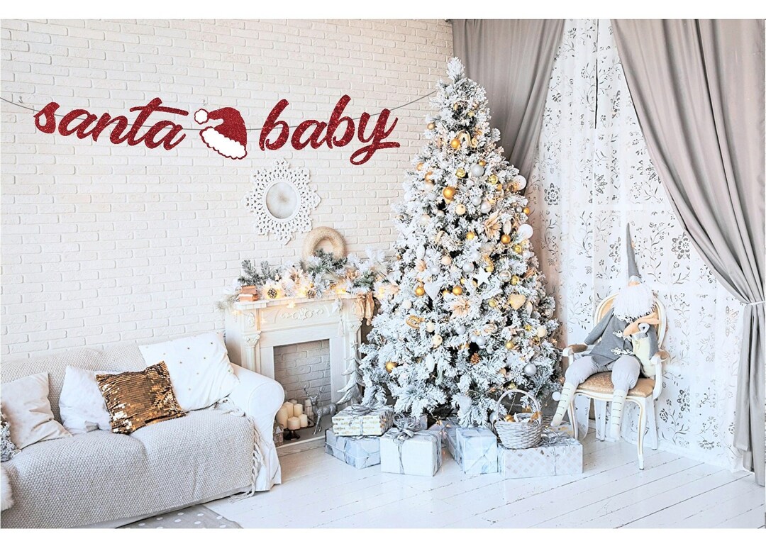 Santa Baby Banner, Santa Baby Sign, Santa Baby, Holiday Baby Shower ...