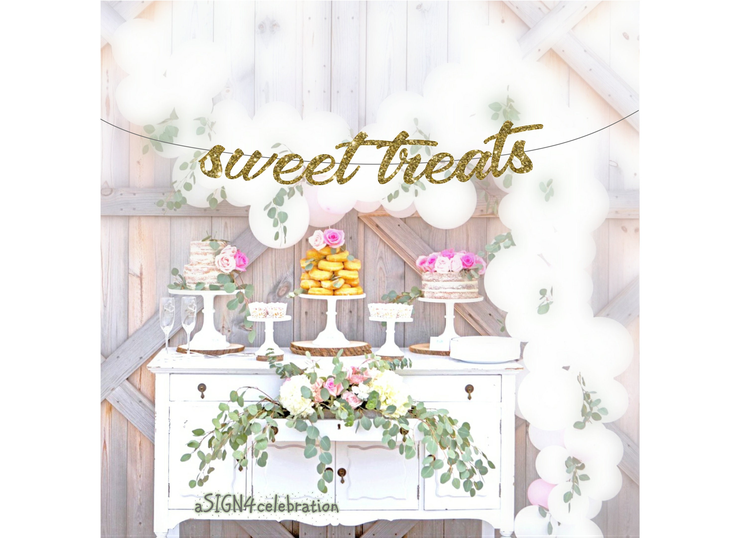 Sweet treats banner sweet treats dessert bar banner dessert | Etsy