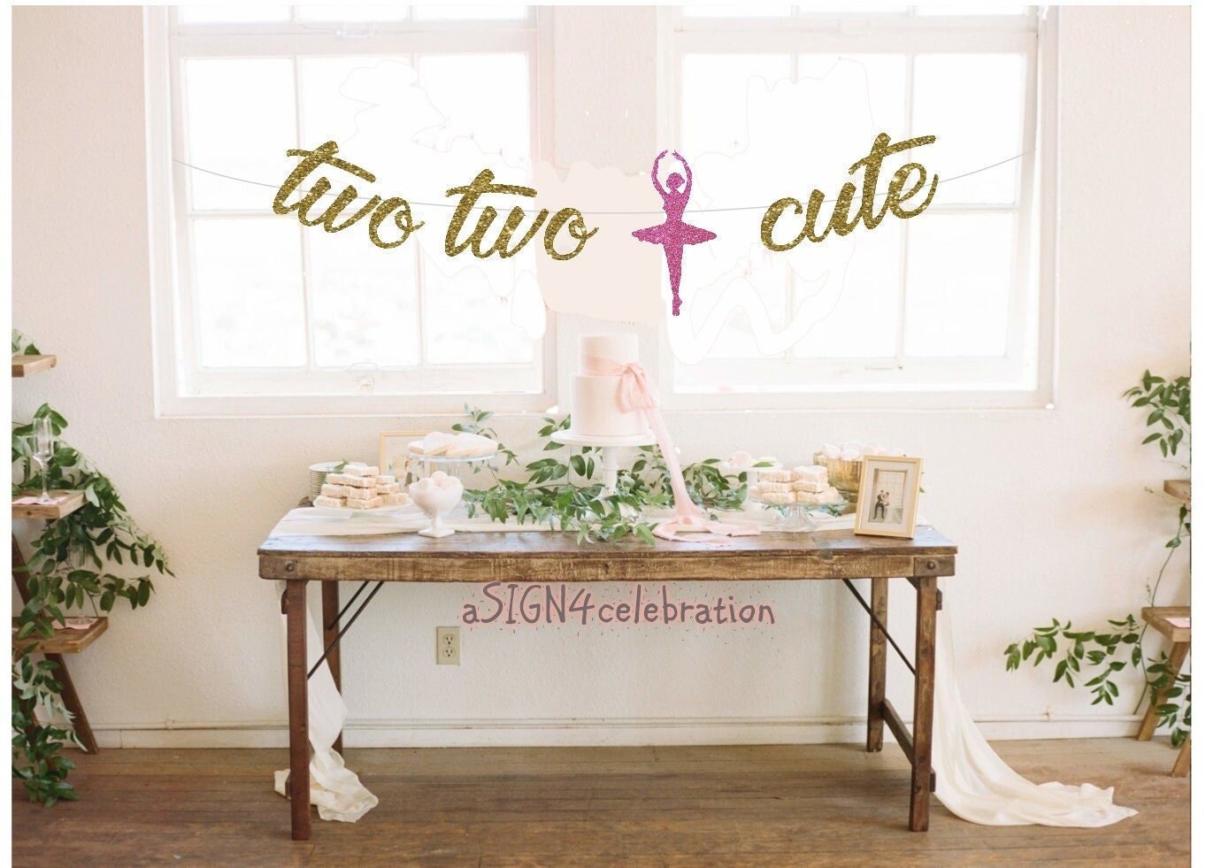 Two Two Cute Tutu Cute Banner Tutu Cute Two Year Banner - Etsy