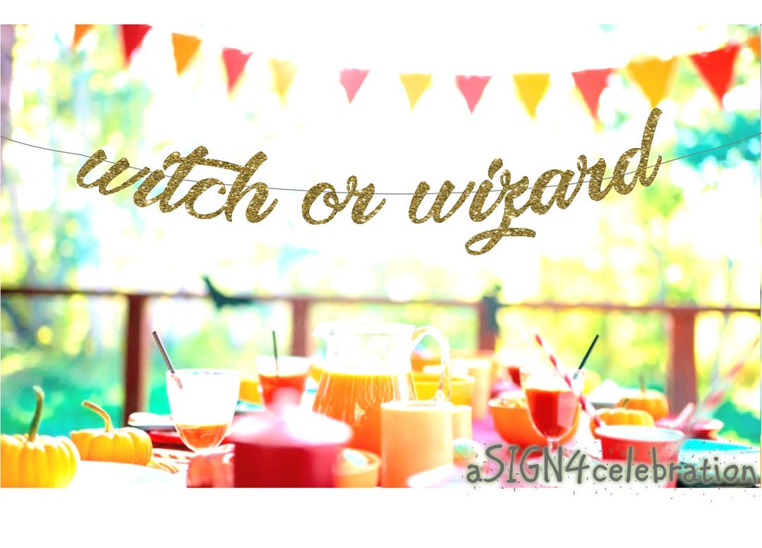 Witch or Wizard, Witch or Wizard Banner, Gender Reveal Banner, Baby ...