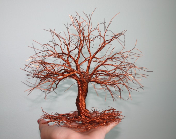 Small, Standing, Oak, Copper Wire Tree. - Etsy