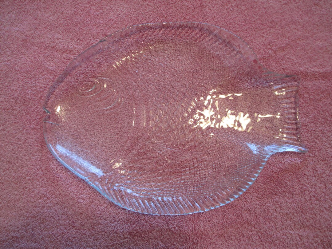 Large Clear Glass Fish Platter by Pasabahce Made in Turkey - Etsy