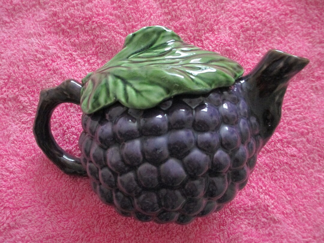 Whimsical Ceramic Grape Teapot by Jay Willfred Andrea for Sadek Made in ...