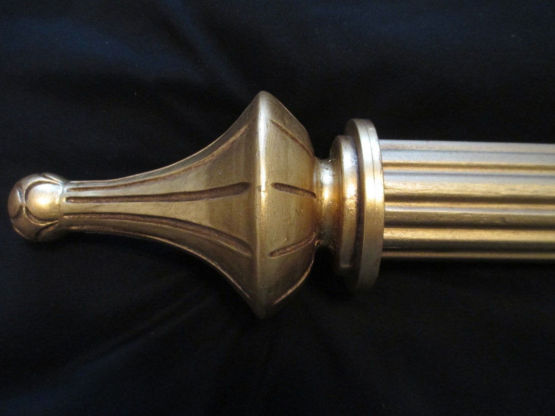 Vintage Hollywood Regency Gold Painted Wood Finials - 6.5" Long Pair - Etsy