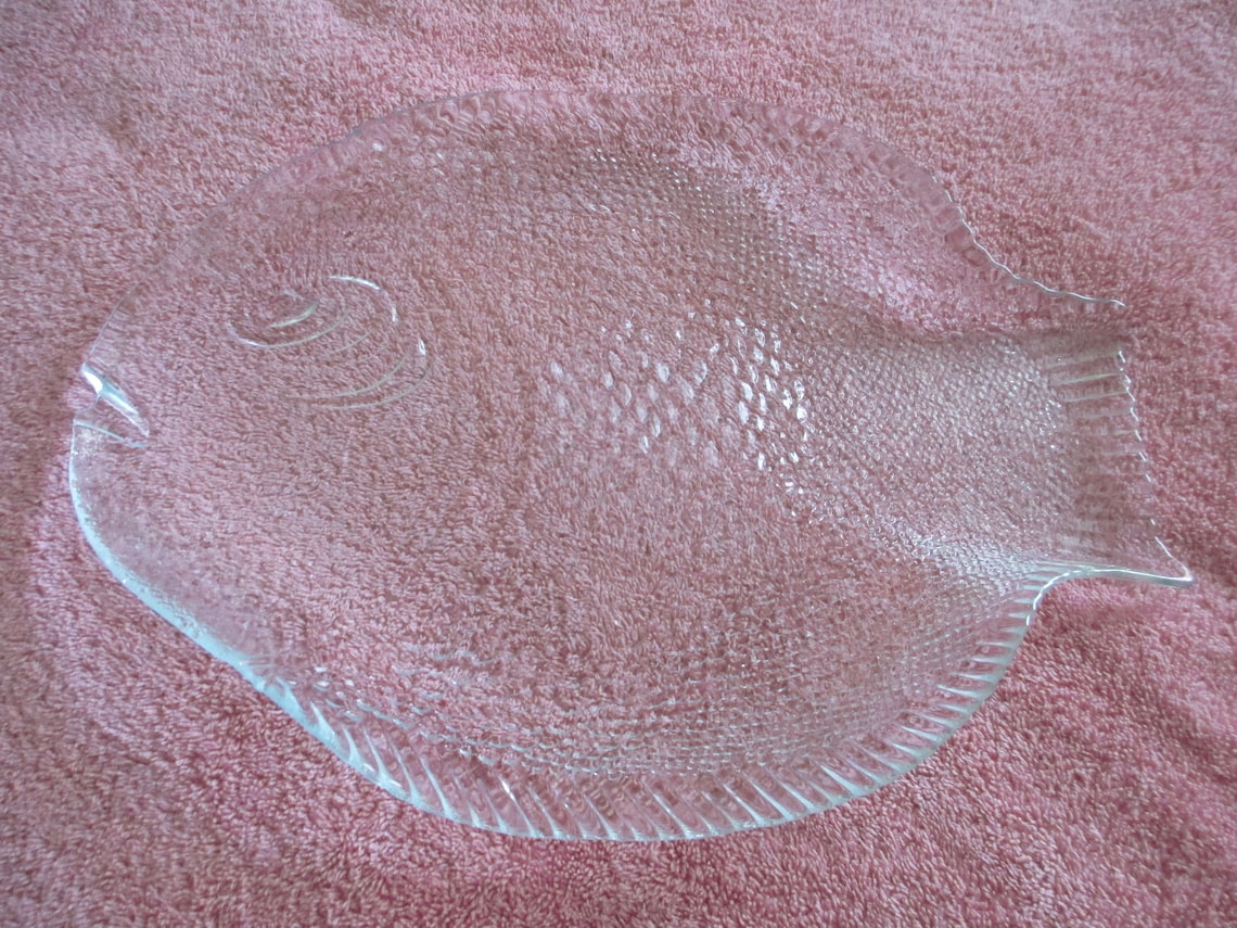 Large Clear Glass Fish Platter by Pasabahce Made in Turkey - Etsy