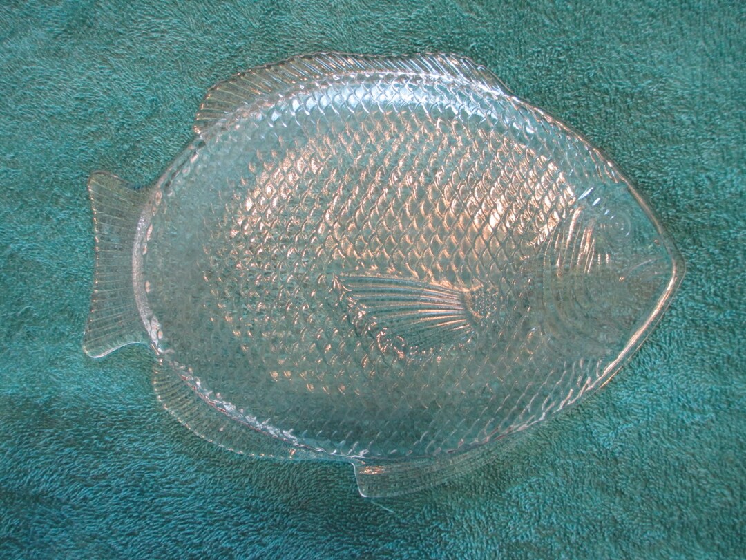 Vintage Clear Glass Fish Dish - Oven Proof USA - 11x8 - Etsy