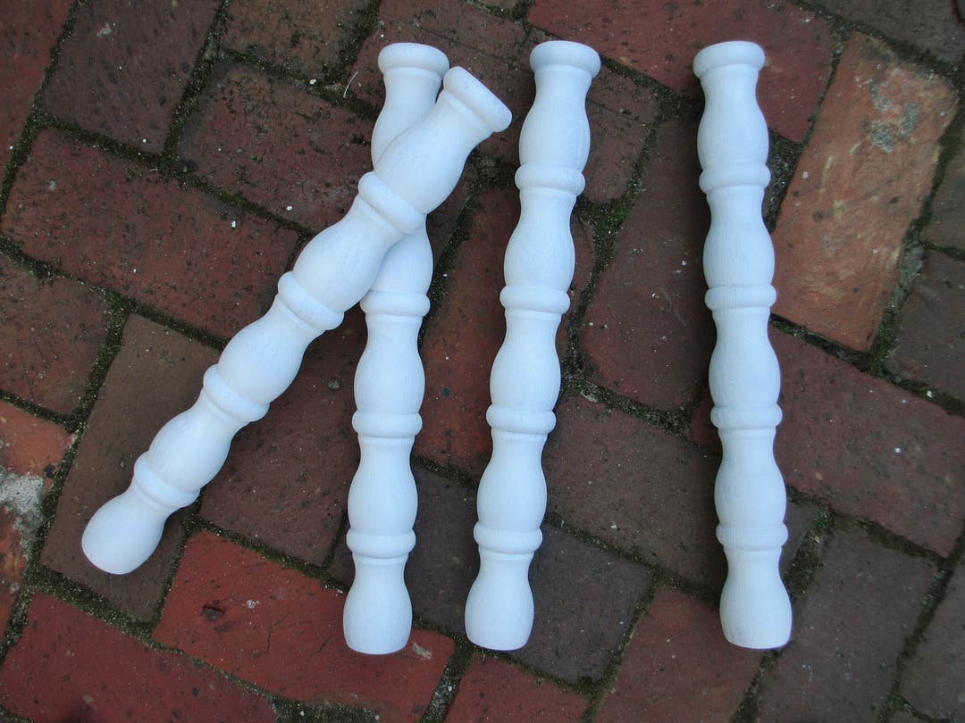 Four 15 " White Painted Composite / Hard Plastic or PVC ? Spindles ...