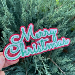 Merry Christmas Mega Bling Patch *3D Glitter Mascot Rhinestone Hat ...