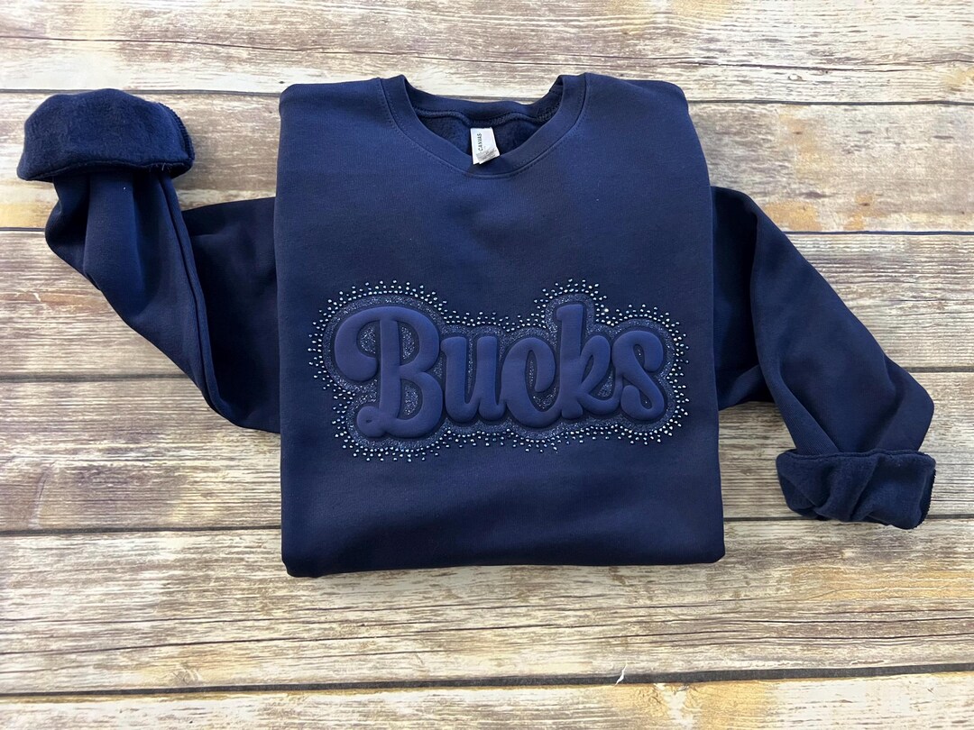 Custom Crewneck Puff, Glitter and Rhinestone Sweatshirt, Mascot ...