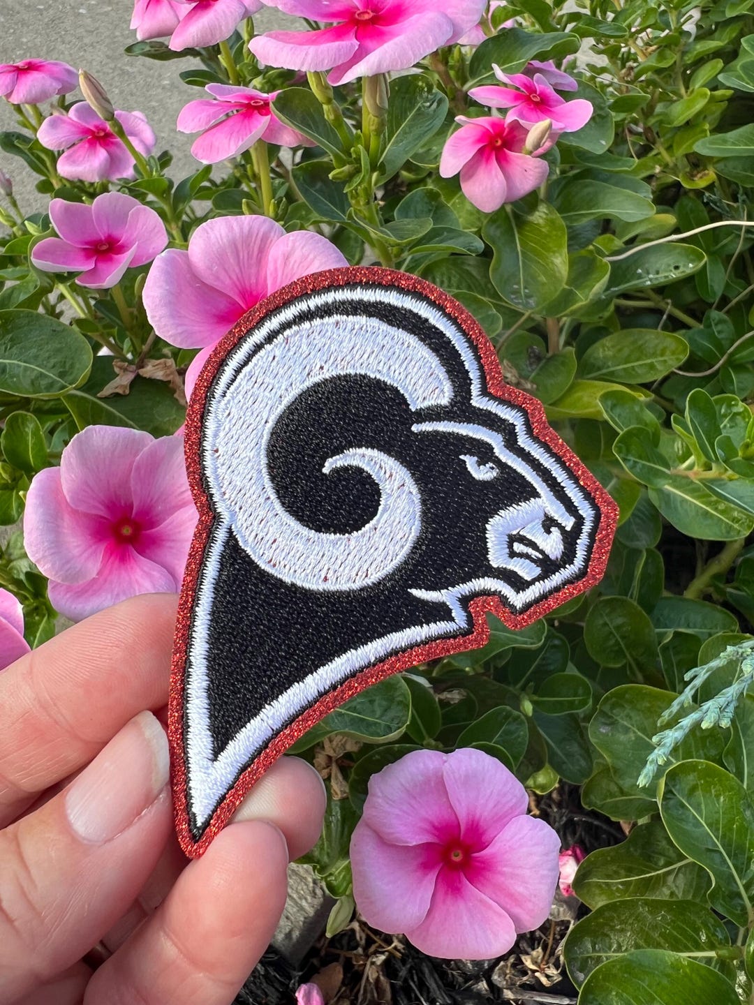 Ram Head Patch, High Quality Embroidery With Glitter Outline *hat Pat ...
