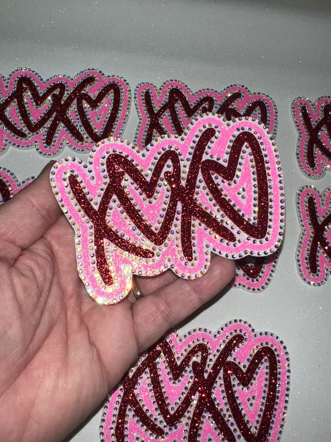 Xoxo Made With Love 3D Glitter Mascot Rhinestone Hat Patch Iron-on ...