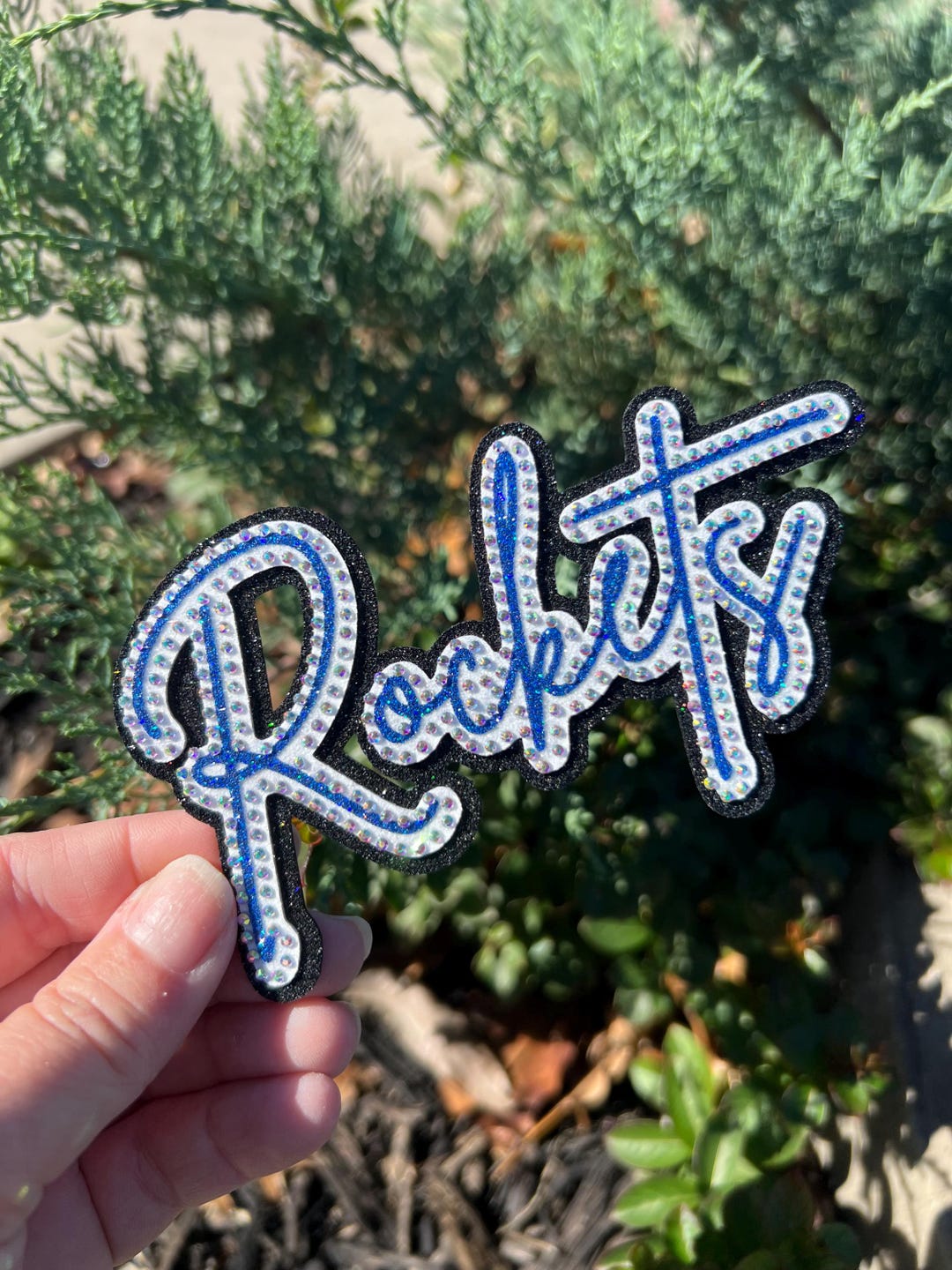 Rockets *3D Glitter Mascot Rhinestone Hat Patch* Iron-on Adhesive - Etsy