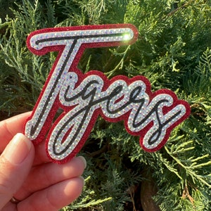 Tigers *3D Glitter Mascot Rhinestone Hat Patch* Iron-on Adhesive - Etsy