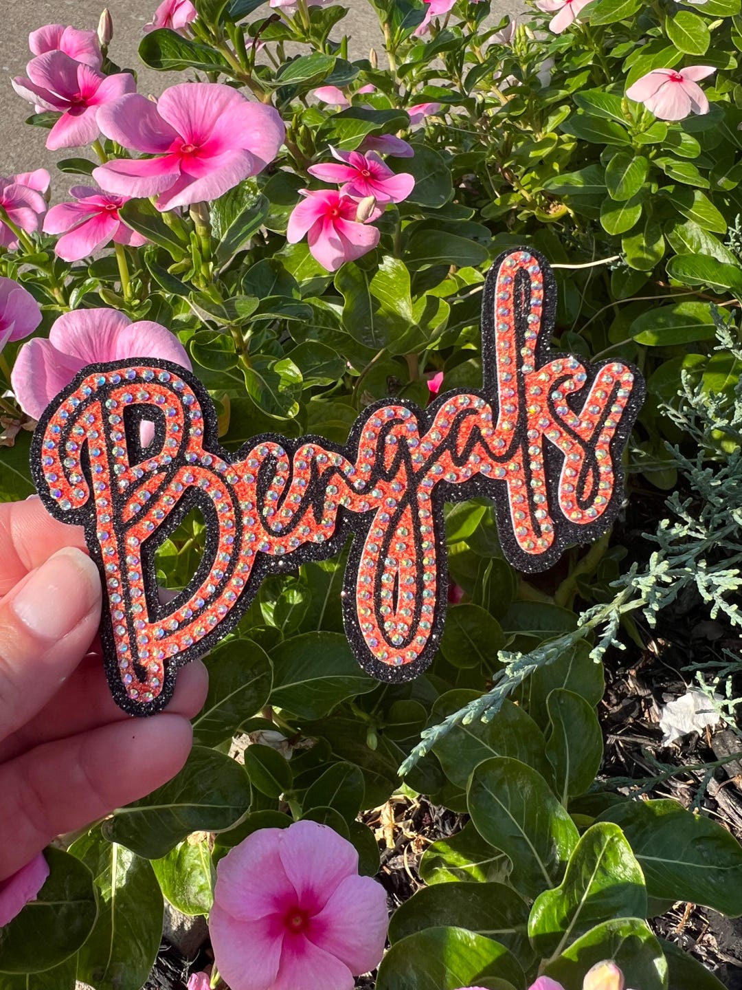 Bengals *3D Glitter Mascot Rhinestone Hat Patch* Iron-on Adhesive - Etsy