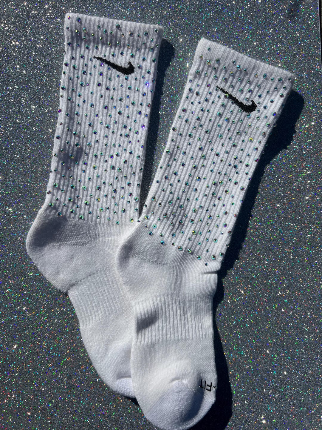 Rhinestone Scatter *nike Training Crew Socks* Bling Socks, Sparkle ...