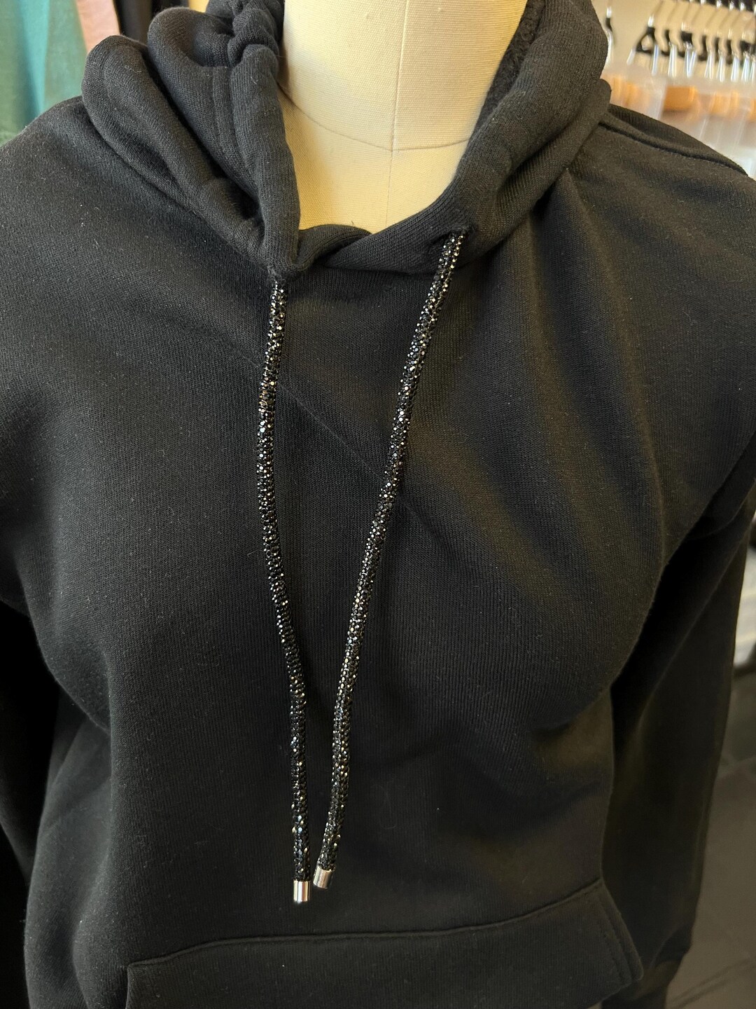 Rhinestone Hoodie Strings With Silver Metal Ends/ Replace Hoodie String ...