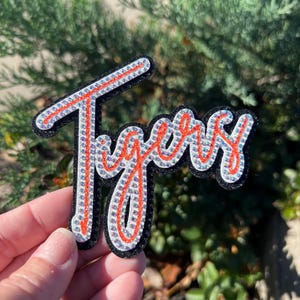 Tigers *3D Glitter Mascot Rhinestone Hat Patch* Iron-on Adhesive - Etsy
