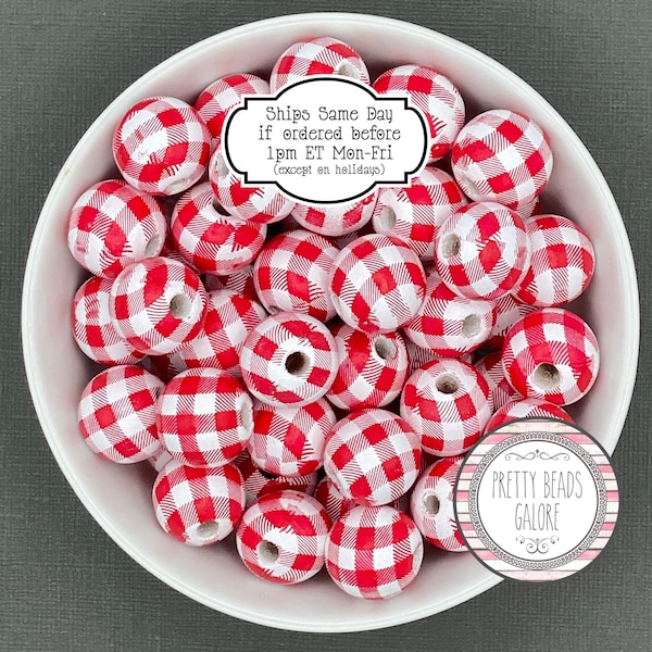 Buffalo Check Beads - Etsy
