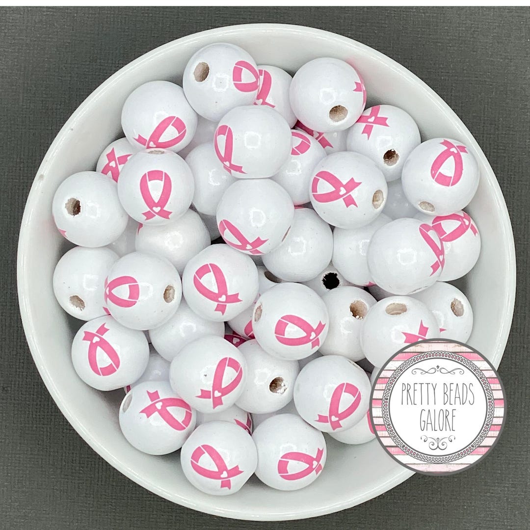 16mm Breast Cancer Awareness Ribbon Wood Beads: DIY Crafts - Etsy