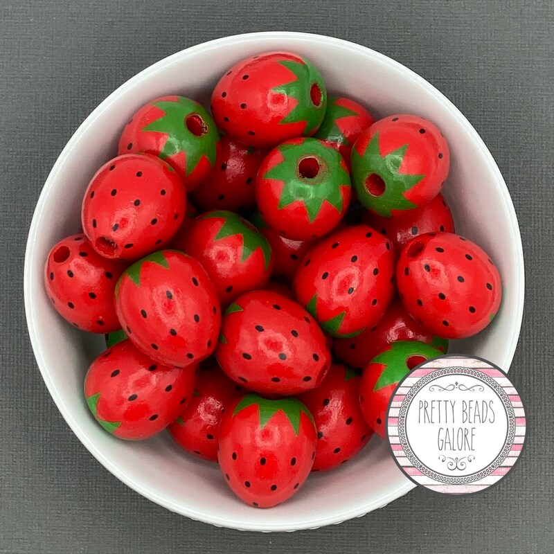 Strawberry Beads - Etsy