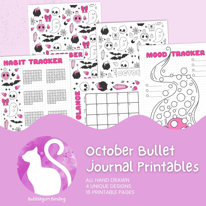 October 2026 Bullet Journal Hand-drawn Digital Page Bundle - Etsy