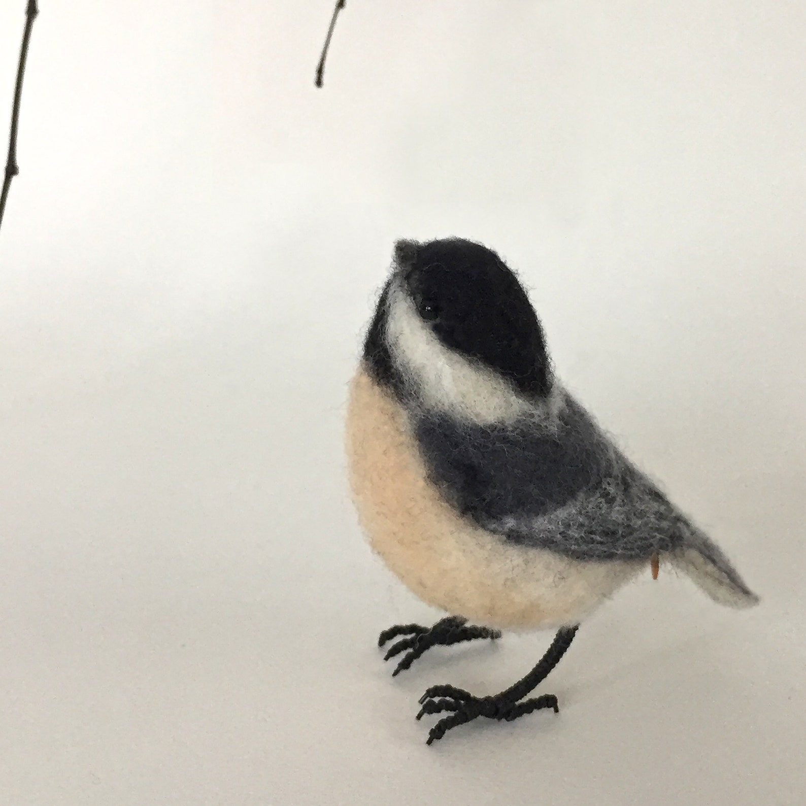 Needle Felted Chickadee on Feet - Etsy