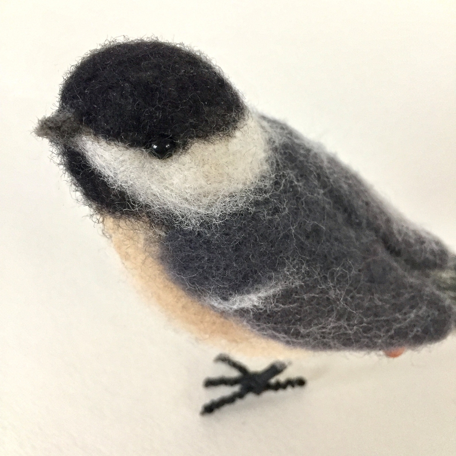 Needle Felted Chickadee on Feet - Etsy
