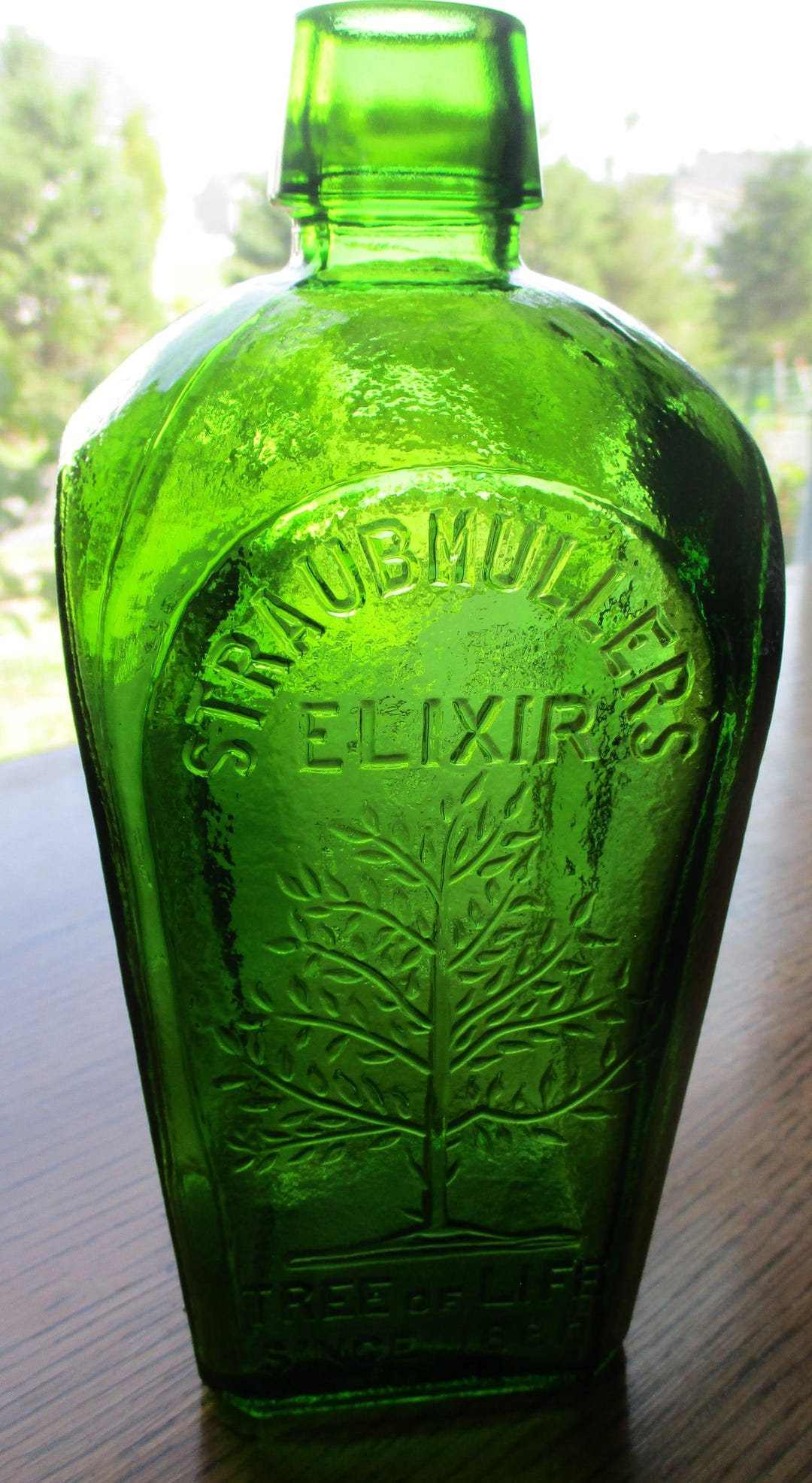 Large GREEN Vintage Wheaton Glass Bottle - Etsy