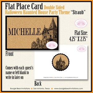 Haunted House Party Favor Card Tent Place Food Tag Appetizer | Etsy