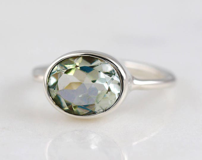 Green Amethyst Ring Birthstone Ring Natural Stone Ring Gold - Etsy