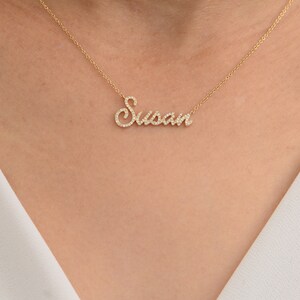 Diamond Block Letters Personalized Initial Necklace - Etsy