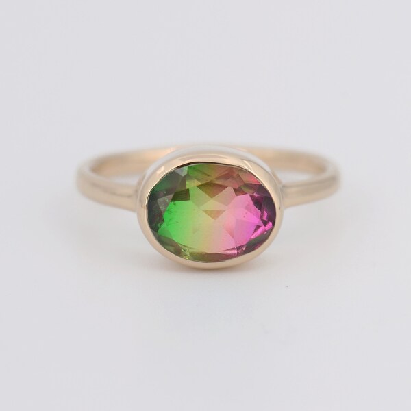 Watermelon Tourmaline Rings Lab Created - Etsy