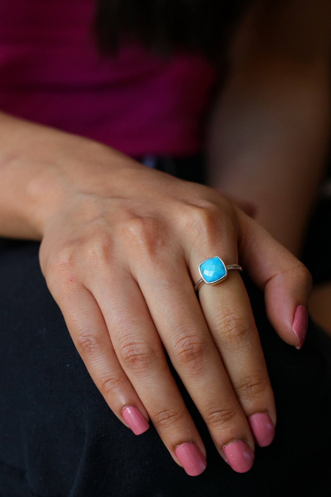 December Birthstone Rings Cushion cut Ring Sleeping Beauty | Etsy