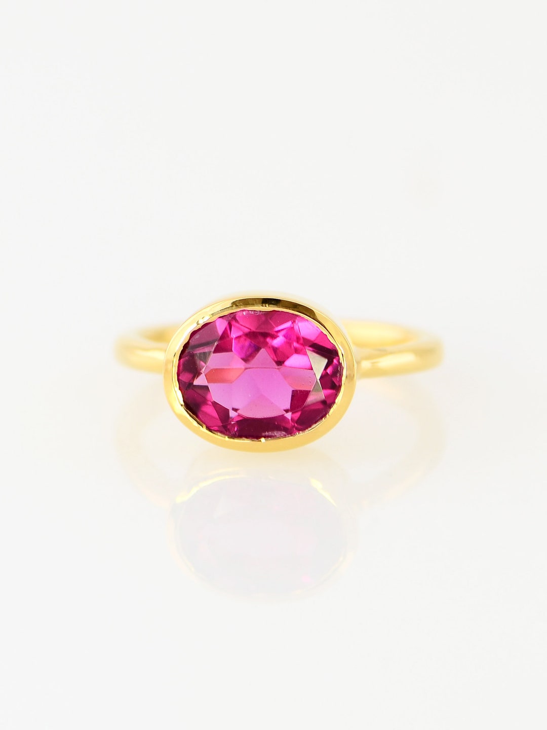Pink Spinel Quartz Ring, Christmas Gift for Her, Fuchsia Ring, Gemstone ...