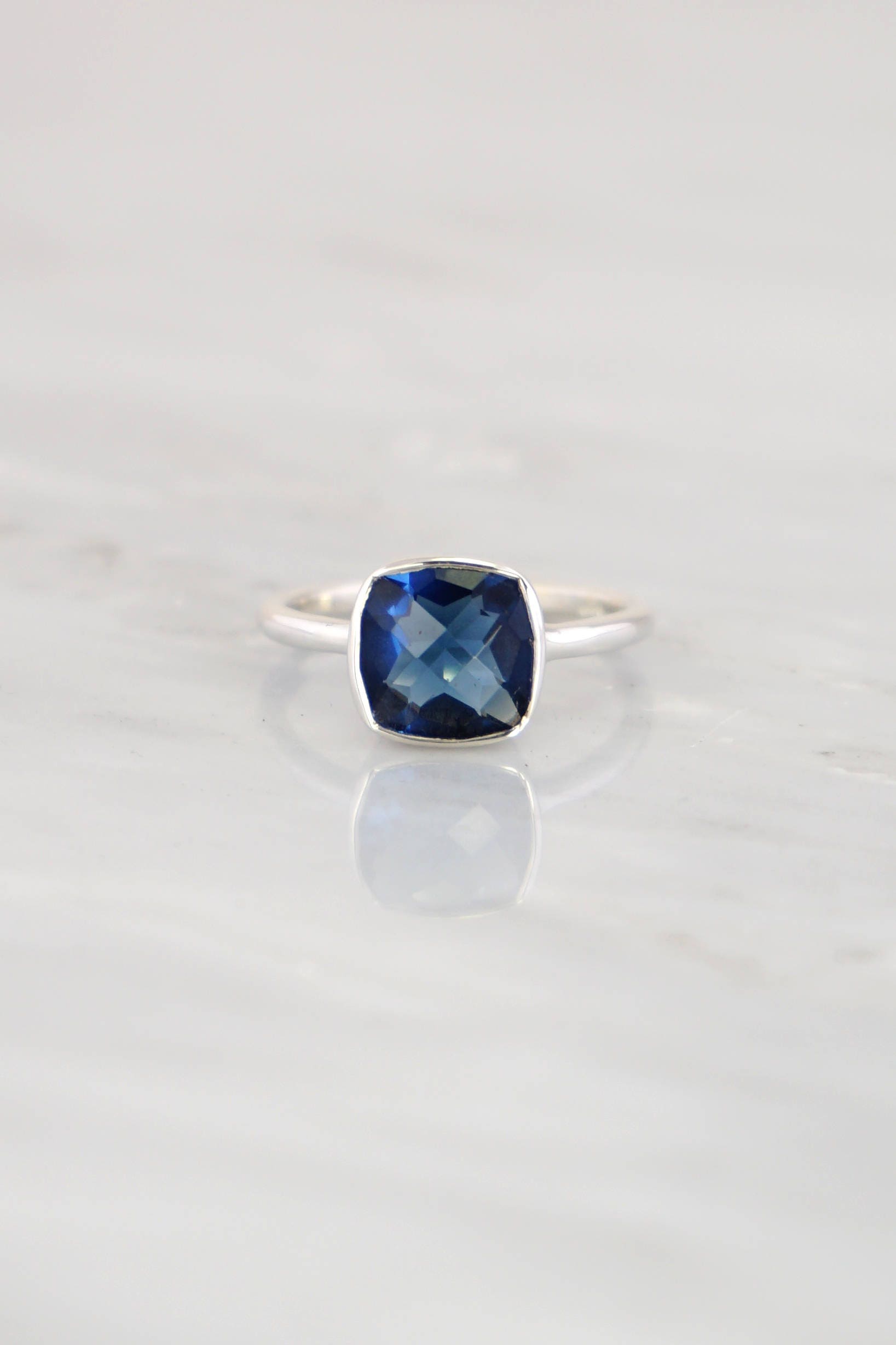 Blue Sapphire Ring September Birthstone Ring Stackable - Etsy Australia