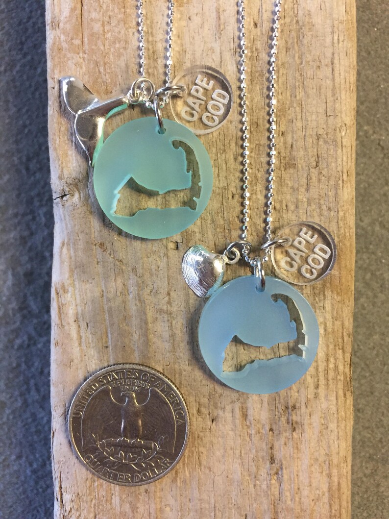 Cape Cod Sea Glass Style Charm Necklace | Etsy